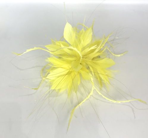 Wispy Feather Fascinator in Yellow - Beverley Edmondson Millinery