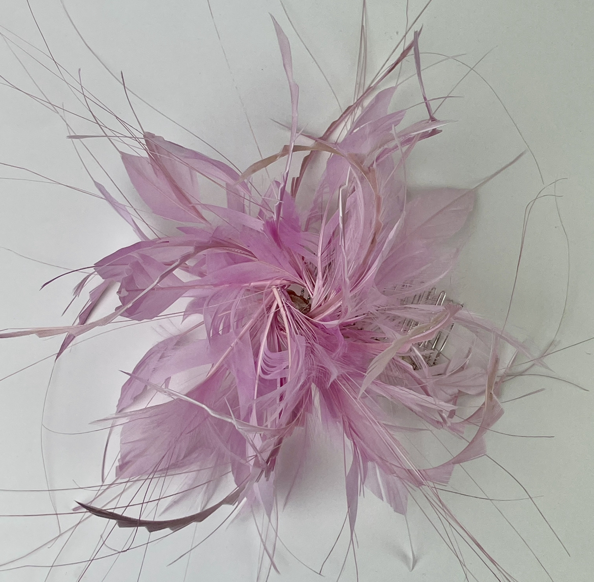 Wispy Feather Fascinator in Pink - Beverley Edmondson Millinery